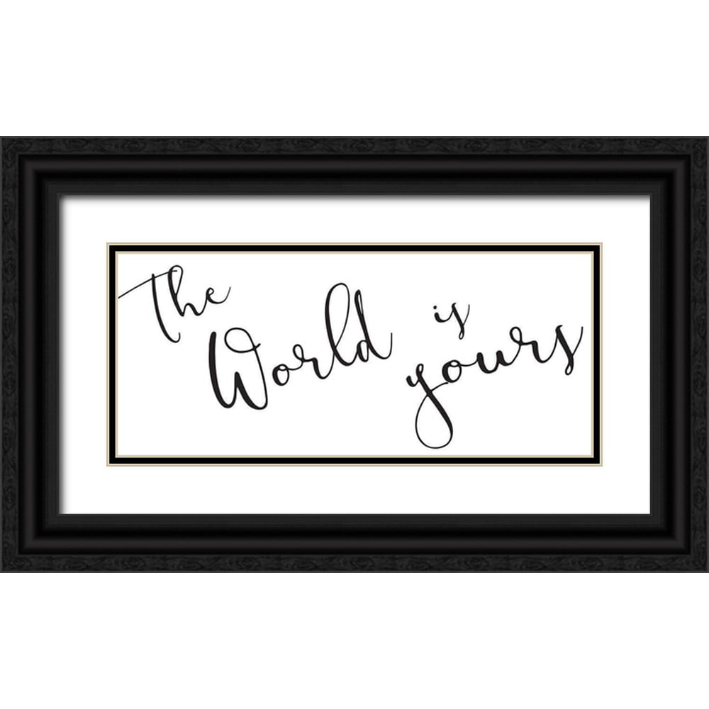 Grey, Jace 14x8 Black Ornate Wood Framed with Double Matting Museum Art ...