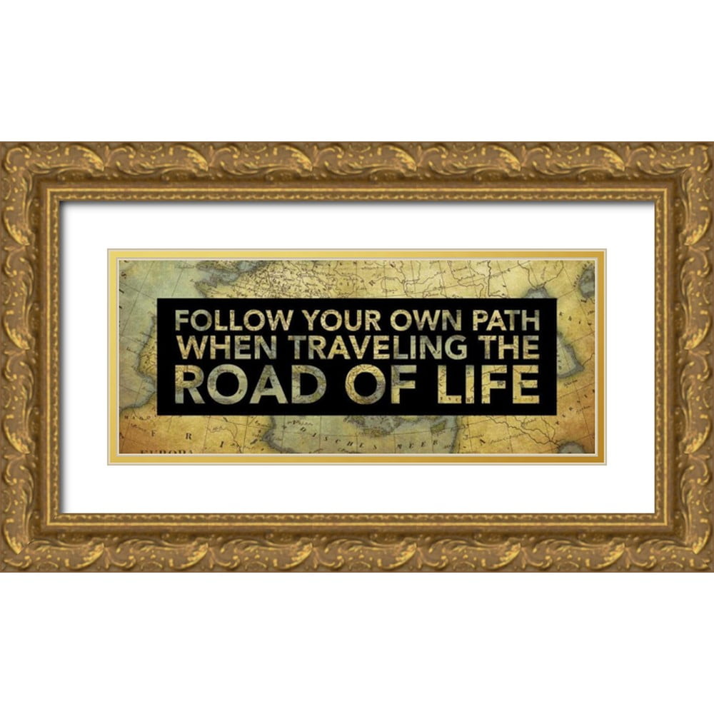 Grey, Jace 14x8 Gold Ornate Wood Framed with Double Matting Museum Art ...