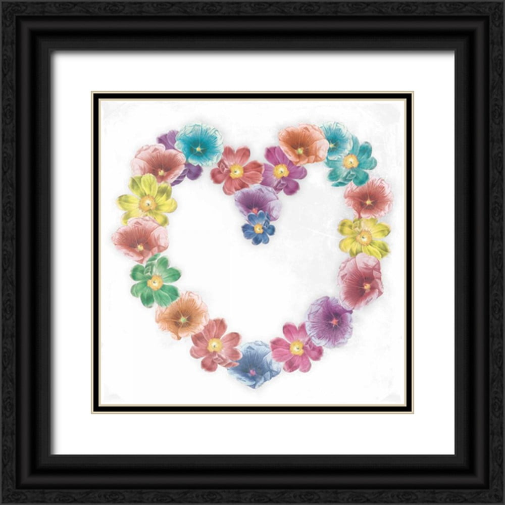 Grey, Jace 15x15 Black Ornate Wood Framed with Double Matting Museum ...