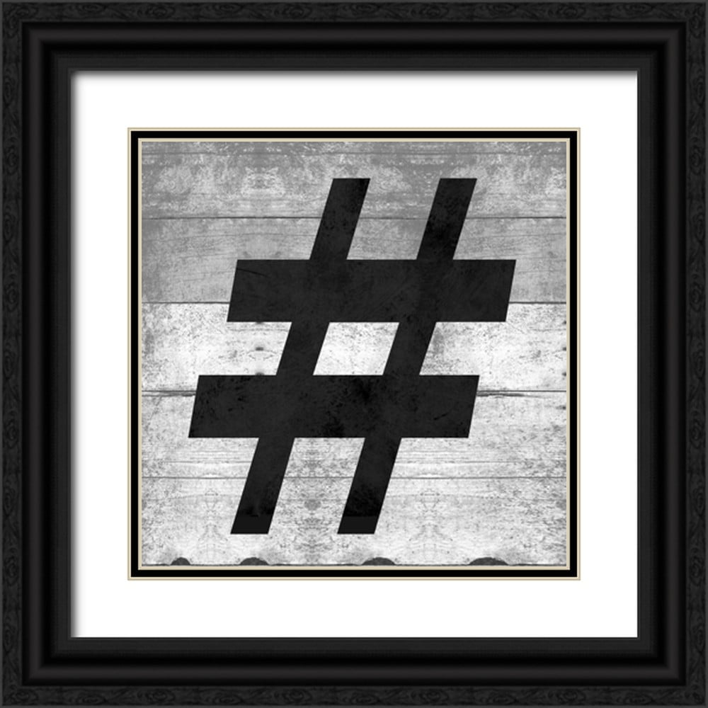 Grey, Jace 15x15 Black Ornate Wood Framed with Double Matting Museum ...