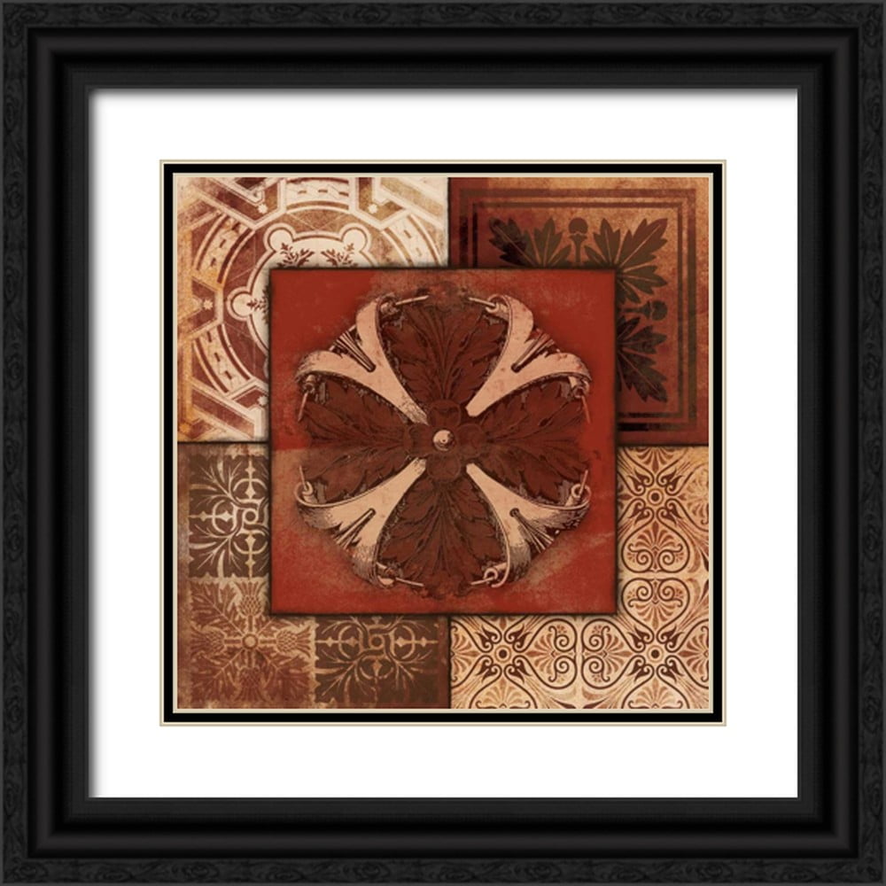 Grey, Jace 15x15 Black Ornate Wood Framed with Double Matting Museum ...