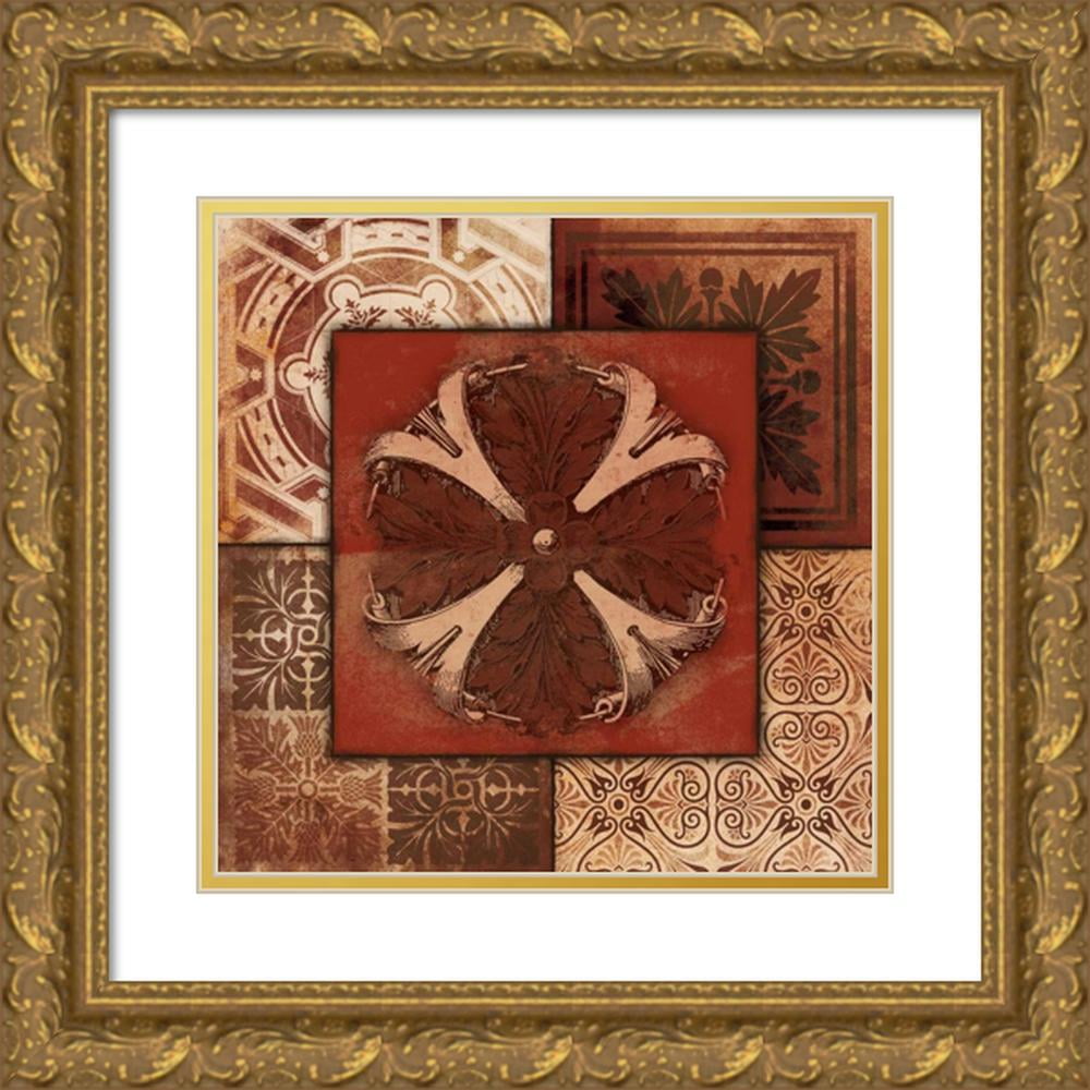 Grey, Jace 15x15 Gold Ornate Wood Framed with Double Matting Museum Art ...