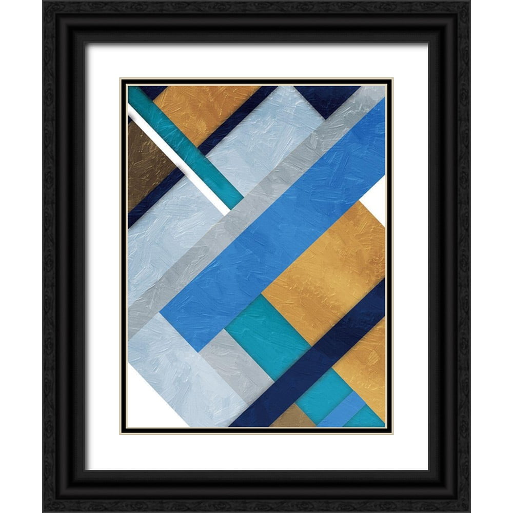 Grey, Jace 15x18 Black Ornate Wood Framed with Double Matting Museum ...