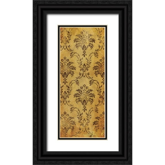 Grey, Jace 15x32 Black Ornate Wood Framed with Double Matting Museum ...