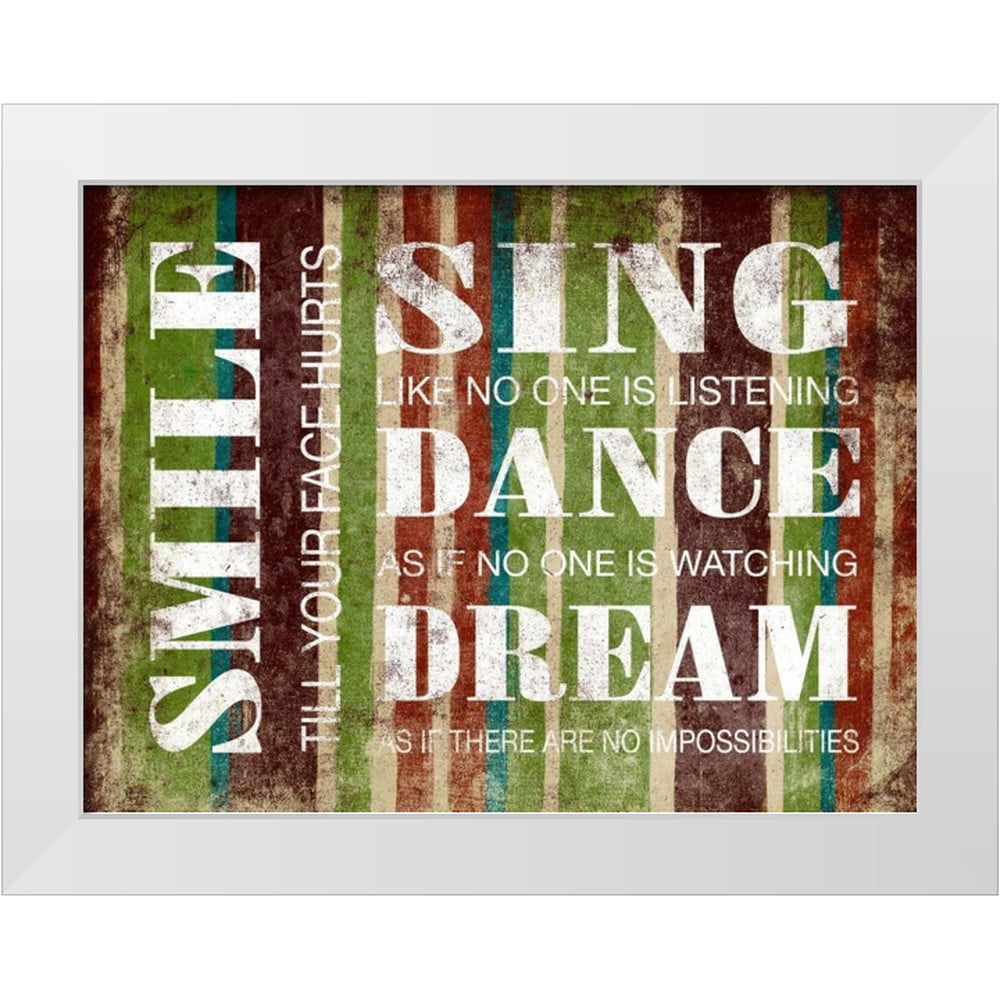 Grey, Jace 18x15 White Modern Wood Framed Museum Art Print Titled - Smile Inspirational ...