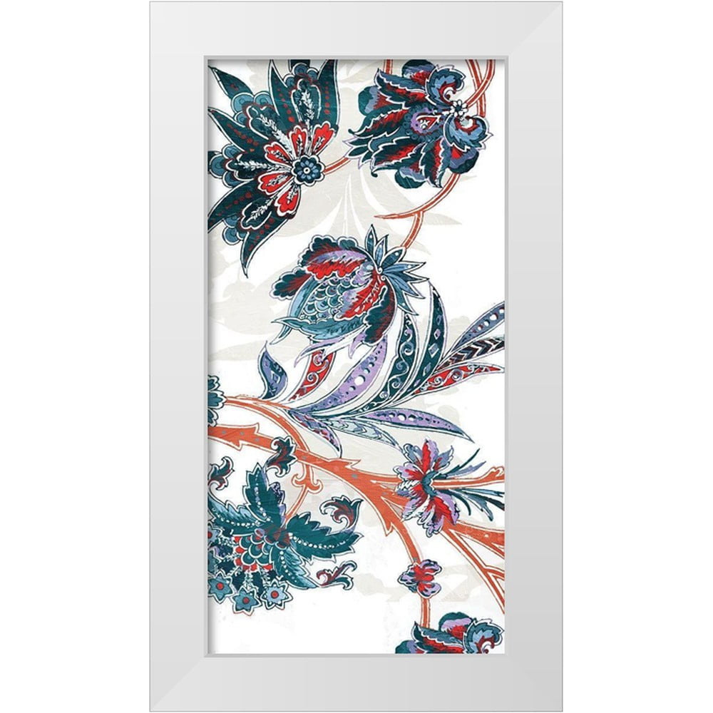 Grey, Jace 18x32 White Modern Wood Framed Museum Art Print Titled - Wandering Flowers Mate ...