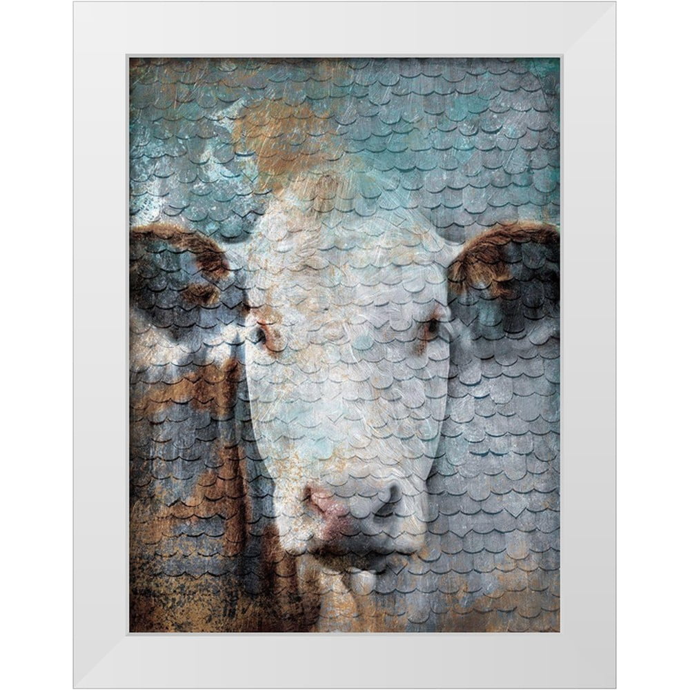 Grey, Jace 19x24 White Modern Wood Framed Museum Art Print Titled - Cow ...