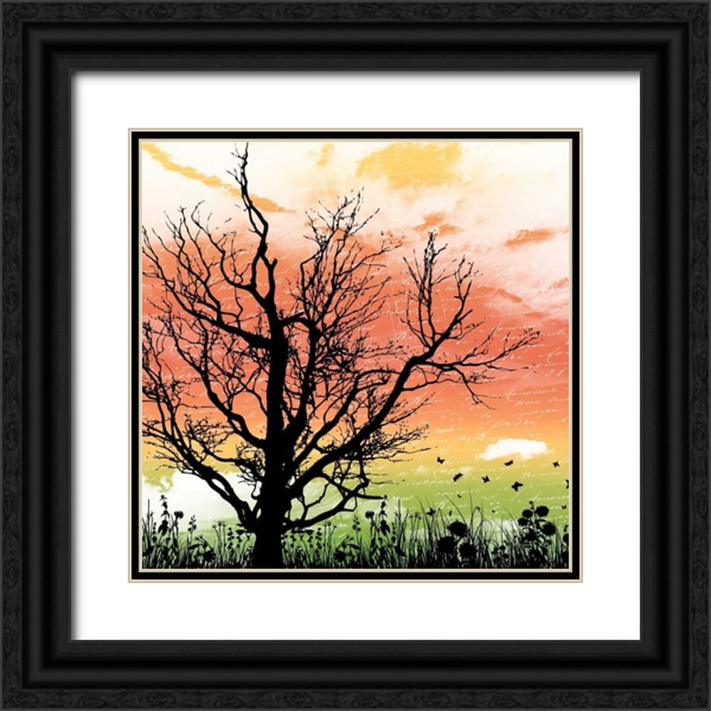 Grey, Jace 20x20 Black Ornate Wood Framed with Double Matting Museum ...