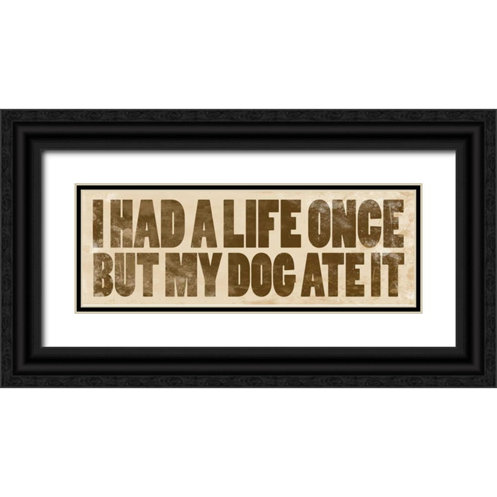 Grey, Jace 24x11 Black Ornate Wood Framed with Double Matting Museum ...