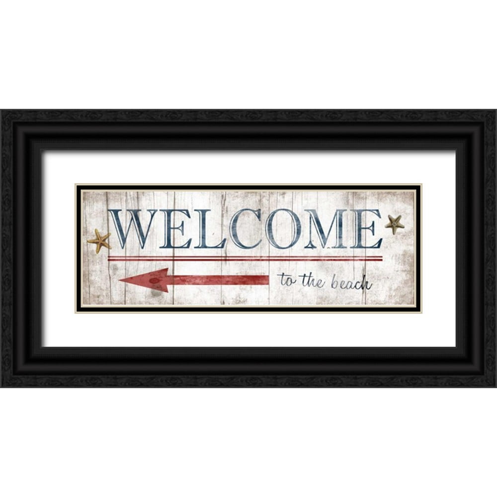 Grey, Jace 24x11 Black Ornate Wood Framed with Double Matting Museum ...