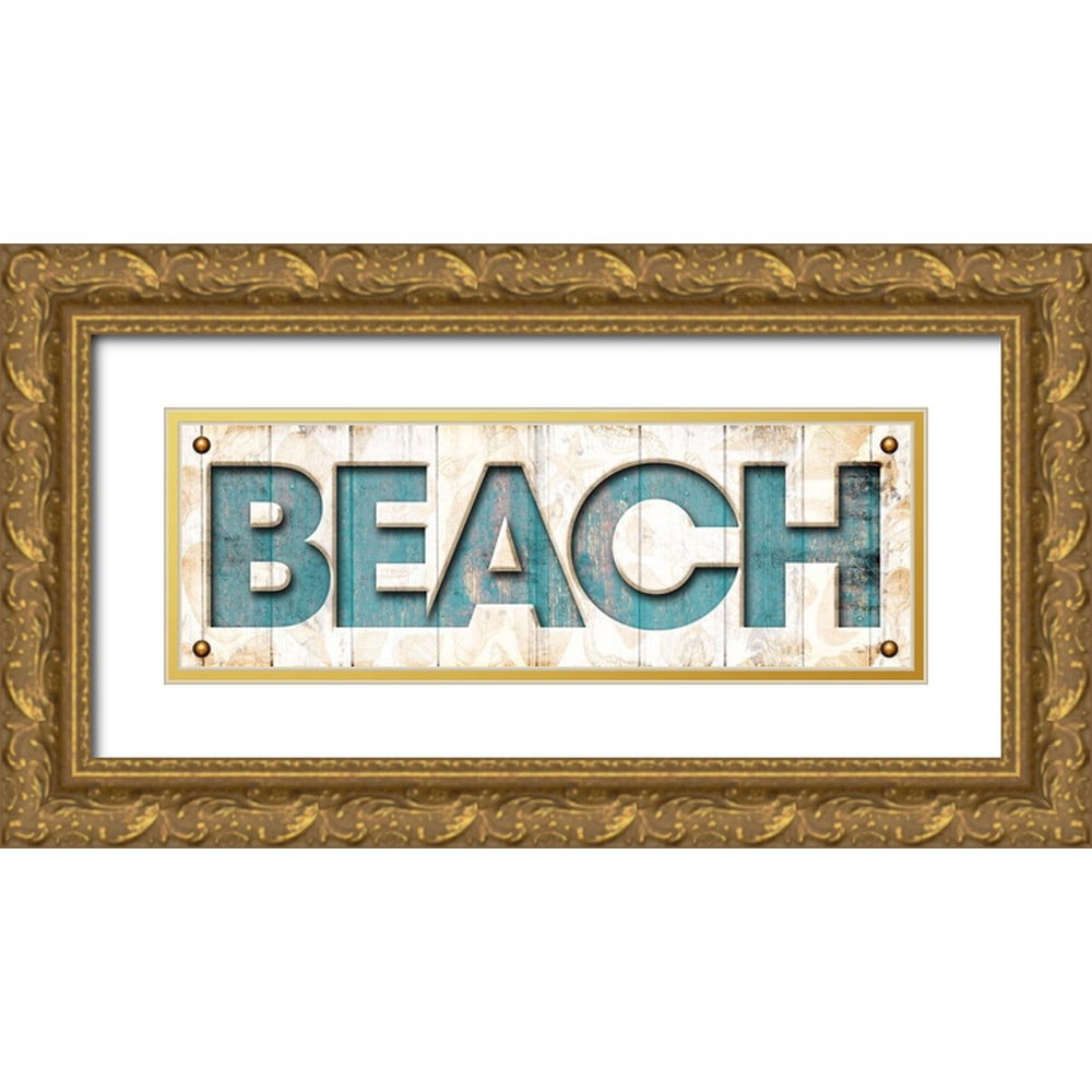 Grey, Jace 24x11 Gold Ornate Wood Framed with Double Matting Museum Art ...