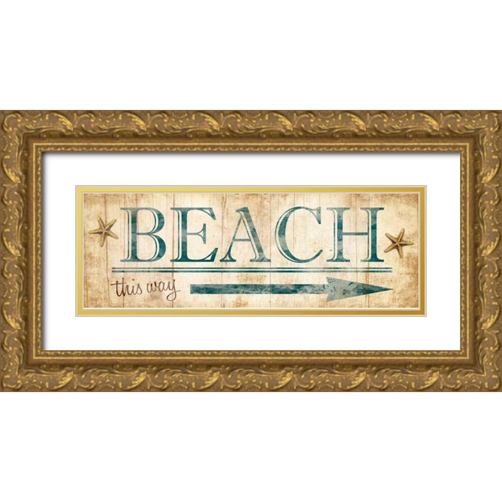 Grey, Jace 24x11 Gold Ornate Wood Framed with Double Matting Museum Art ...