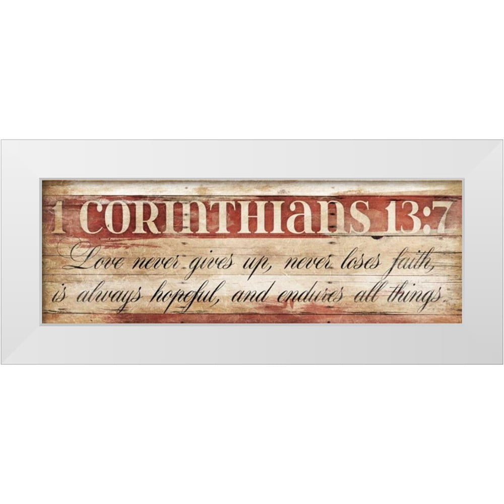 Grey, Jace 24x11 White Modern Wood Framed Museum Art Print Titled - Endures All Things - Walmart.com