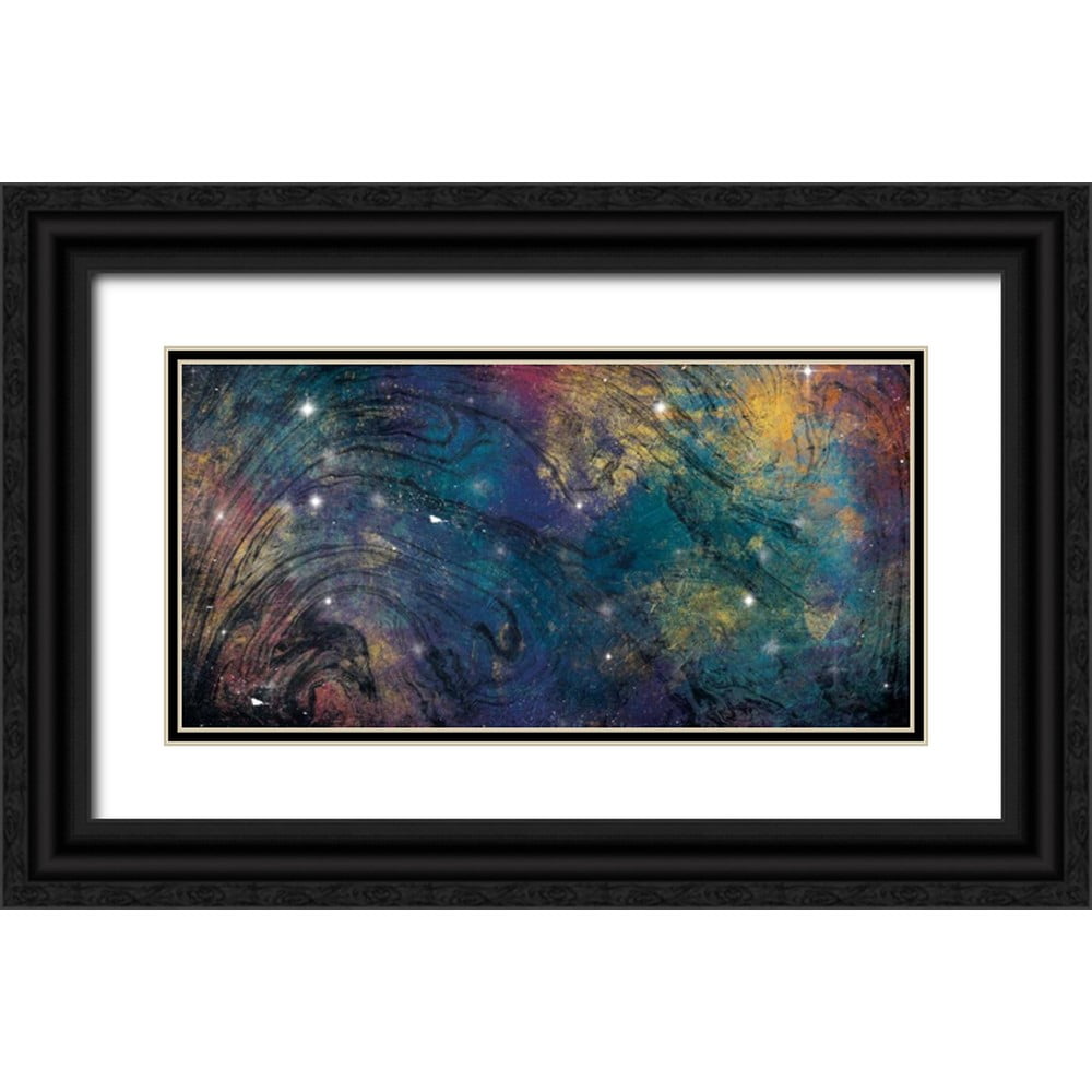 Grey, Jace 24x14 Black Ornate Wood Framed with Double Matting Museum ...