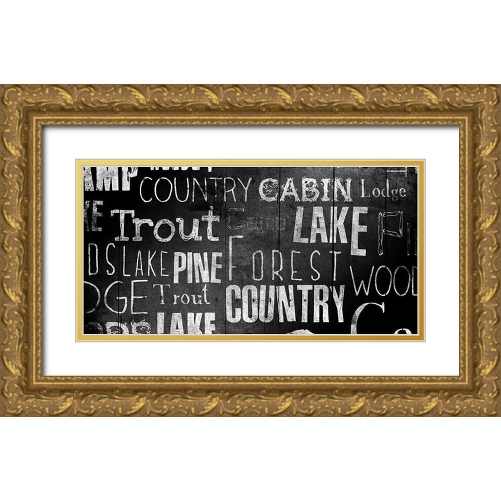 Grey, Jace 24x14 Gold Ornate Wood Framed with Double Matting Museum Art ...