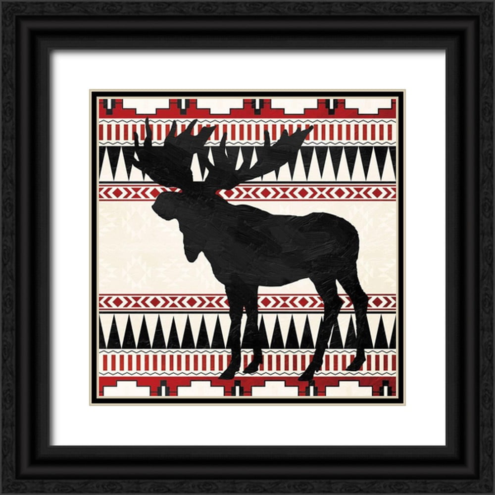Grey, Jace 26x26 Black Ornate Wood Framed with Double Matting Museum ...