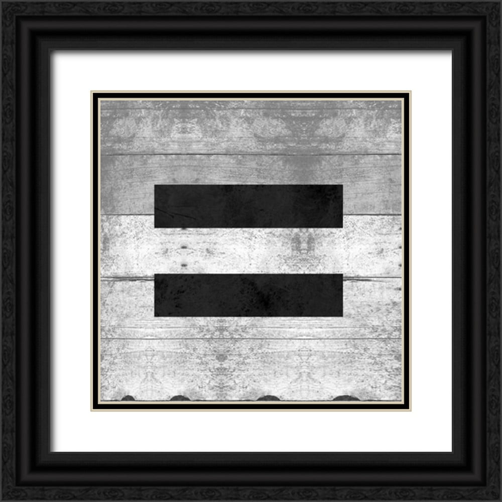 Grey, Jace 26x26 Black Ornate Wood Framed with Double Matting Museum ...