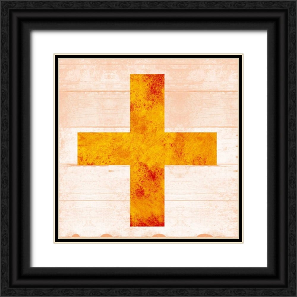 Grey, Jace 26x26 Black Ornate Wood Framed with Double Matting Museum ...