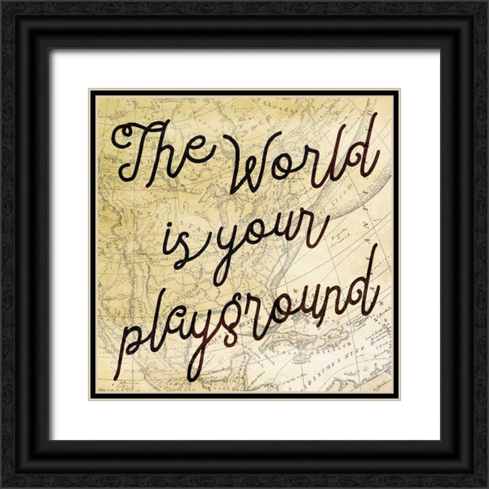 Grey, Jace 26x26 Black Ornate Wood Framed with Double Matting Museum ...