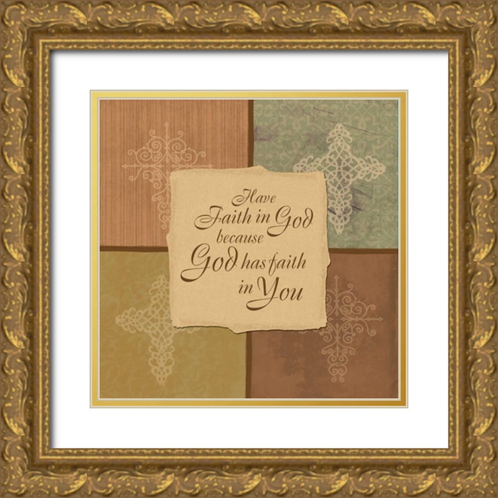 Grey, Jace 26x26 Gold Ornate Wood Framed with Double Matting Museum Art ...