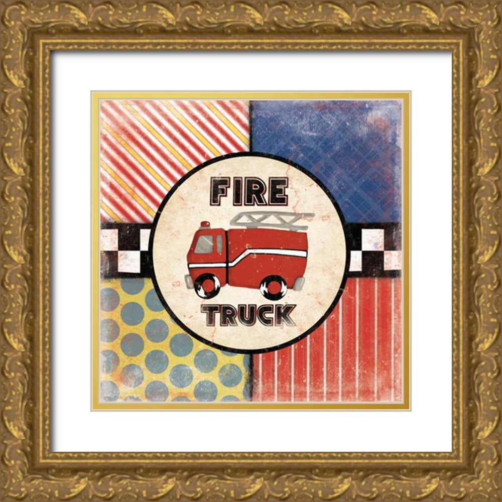 Grey, Jace 26x26 Gold Ornate Wood Framed with Double Matting Museum Art ...