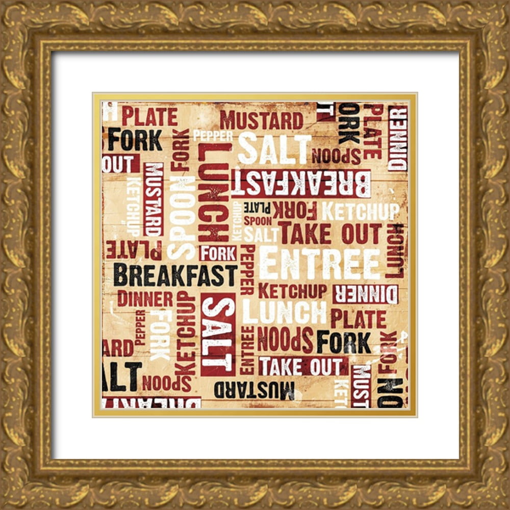Grey, Jace 26x26 Gold Ornate Wood Framed with Double Matting Museum Art ...