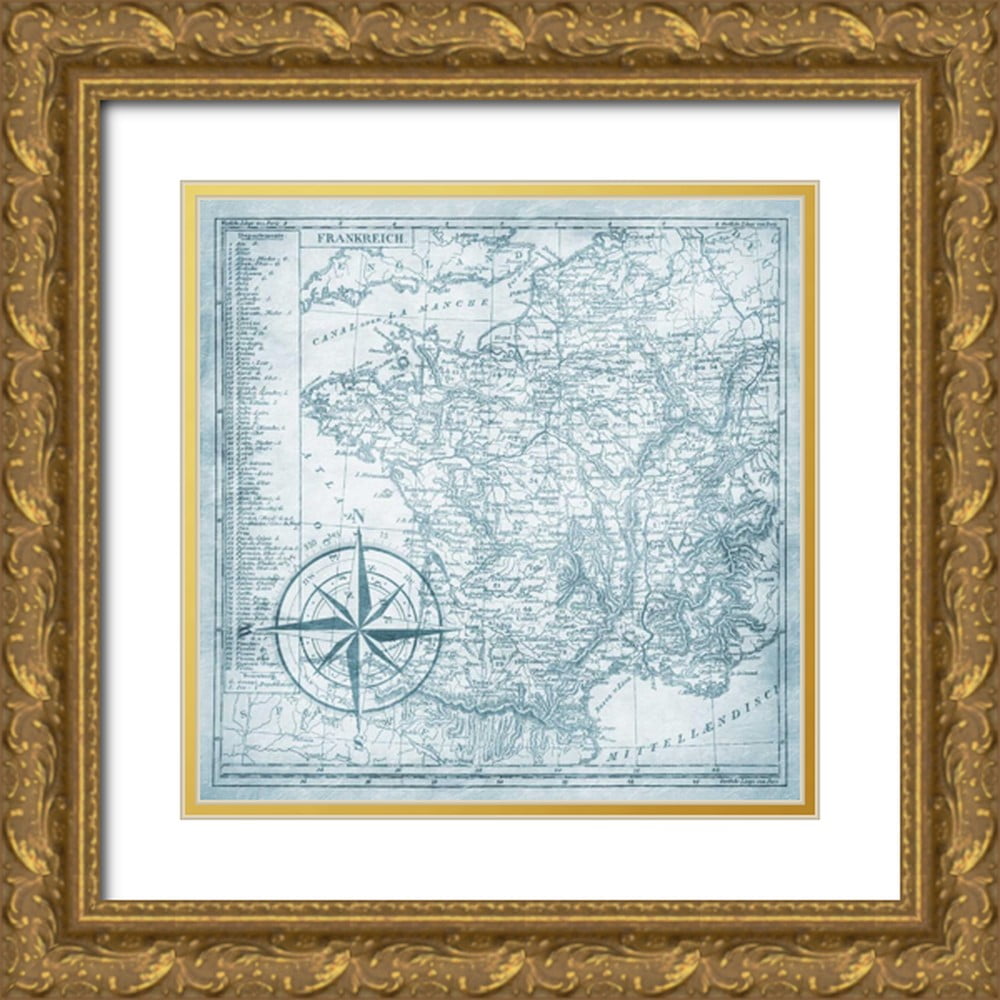 Grey, Jace 26x26 Gold Ornate Wood Framed with Double Matting Museum Art ...