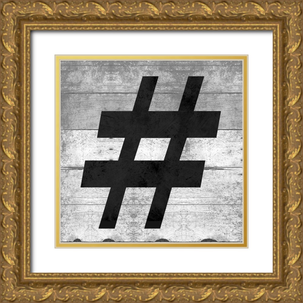 Grey, Jace 26x26 Gold Ornate Wood Framed with Double Matting Museum Art ...