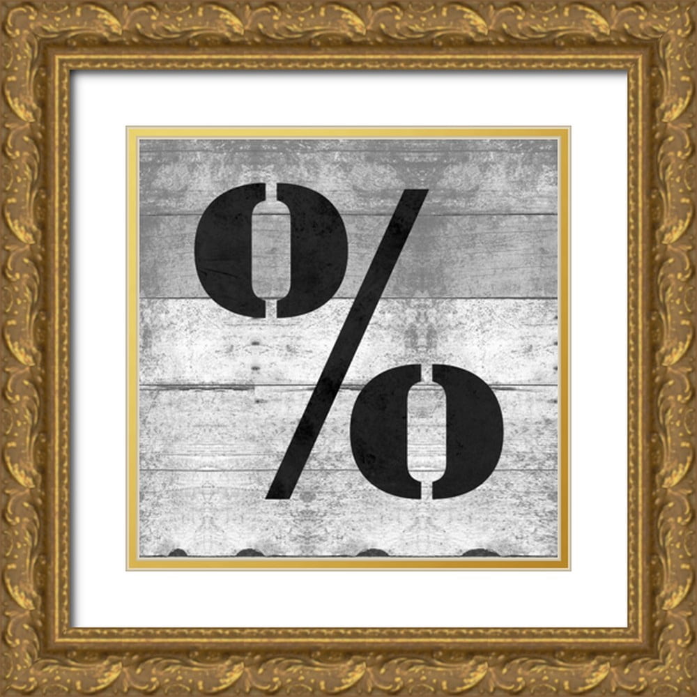 Grey, Jace 26x26 Gold Ornate Wood Framed with Double Matting Museum Art ...