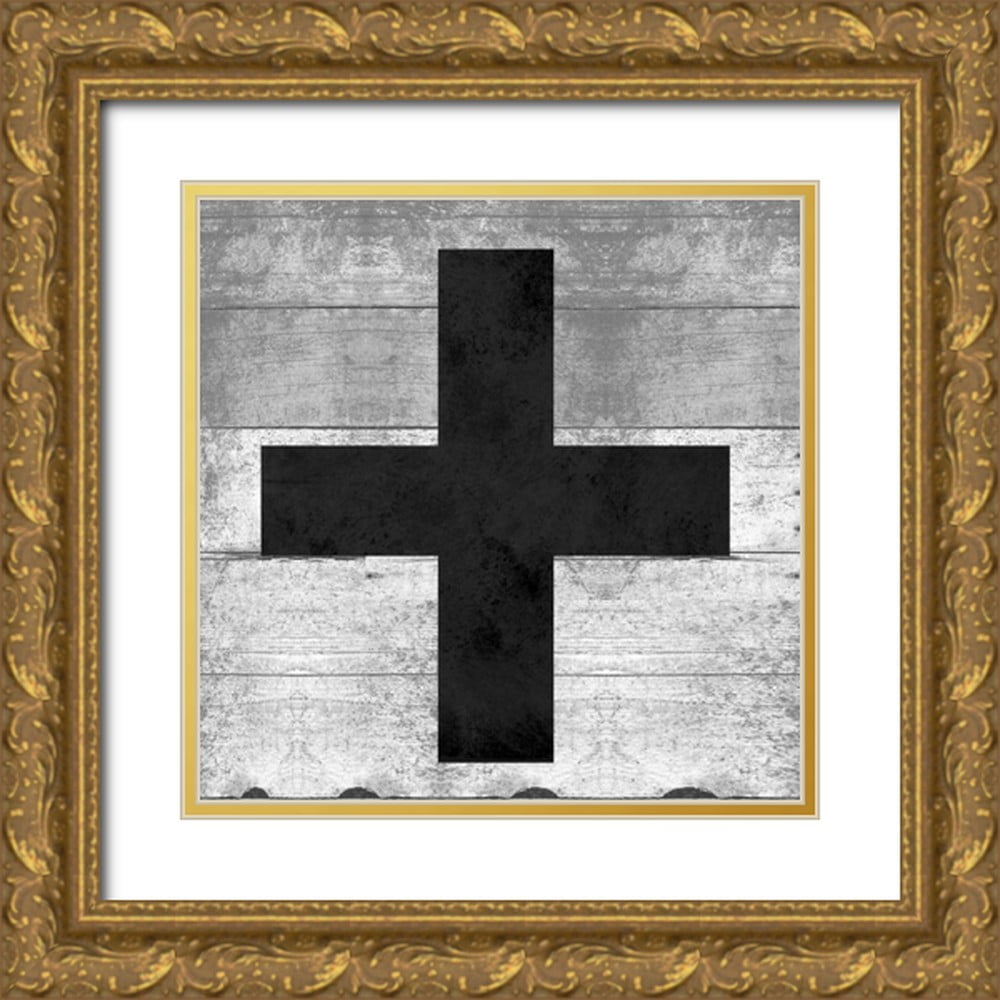 Grey, Jace 26x26 Gold Ornate Wood Framed with Double Matting Museum Art ...