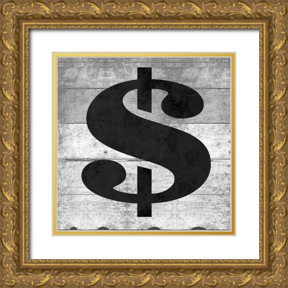 Grey, Jace 26x26 Gold Ornate Wood Framed with Double Matting Museum Art ...