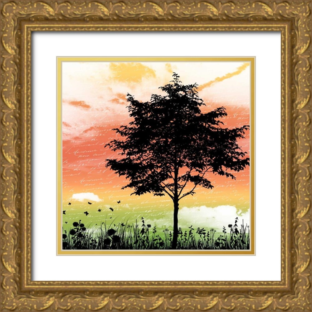Grey, Jace 26x26 Gold Ornate Wood Framed with Double Matting Museum Art ...