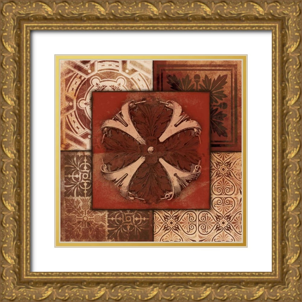 Grey, Jace 26x26 Gold Ornate Wood Framed with Double Matting Museum Art ...