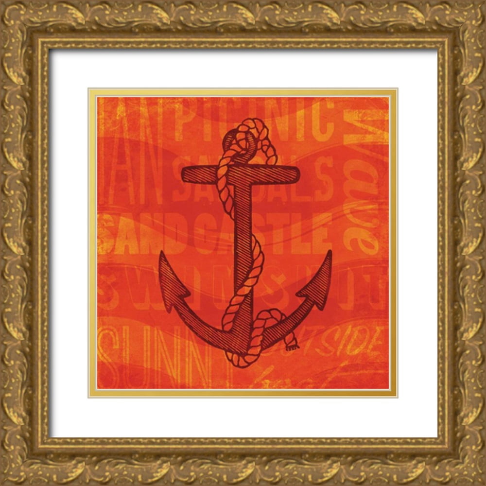 Grey, Jace 26x26 Gold Ornate Wood Framed with Double Matting Museum Art ...
