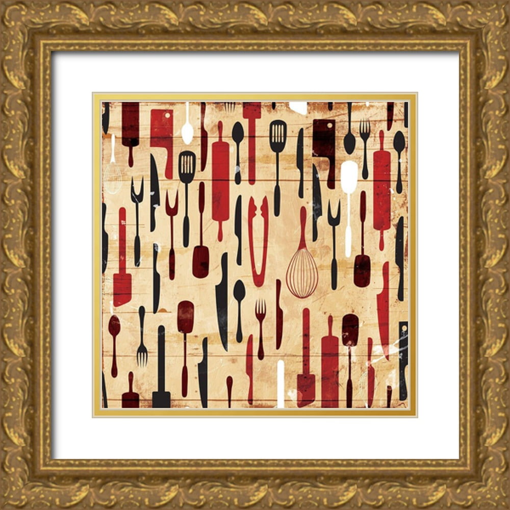 Grey, Jace 26x26 Gold Ornate Wood Framed with Double Matting Museum Art ...