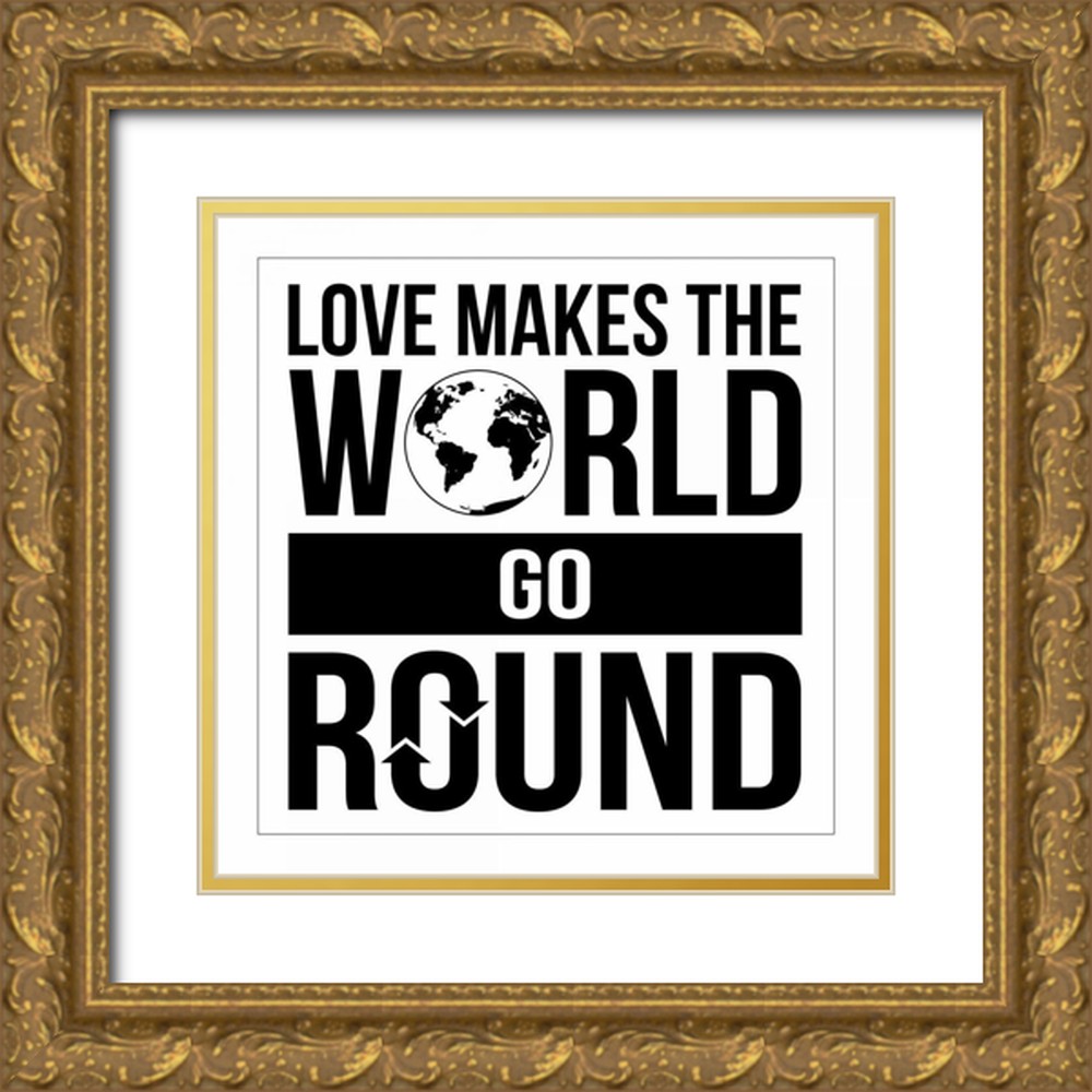 Grey, Jace 26x26 Gold Ornate Wood Framed with Double Matting Museum Art ...