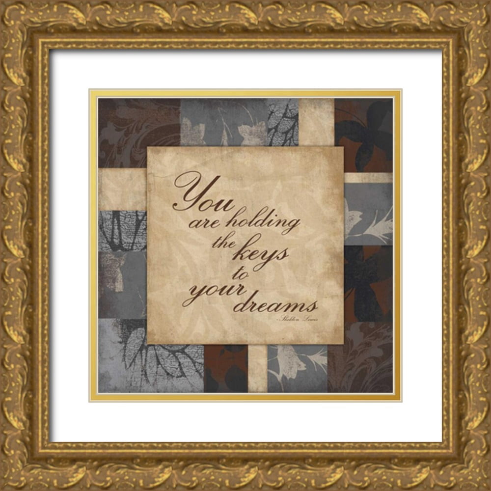 Grey, Jace 26x26 Gold Ornate Wood Framed with Double Matting Museum Art ...