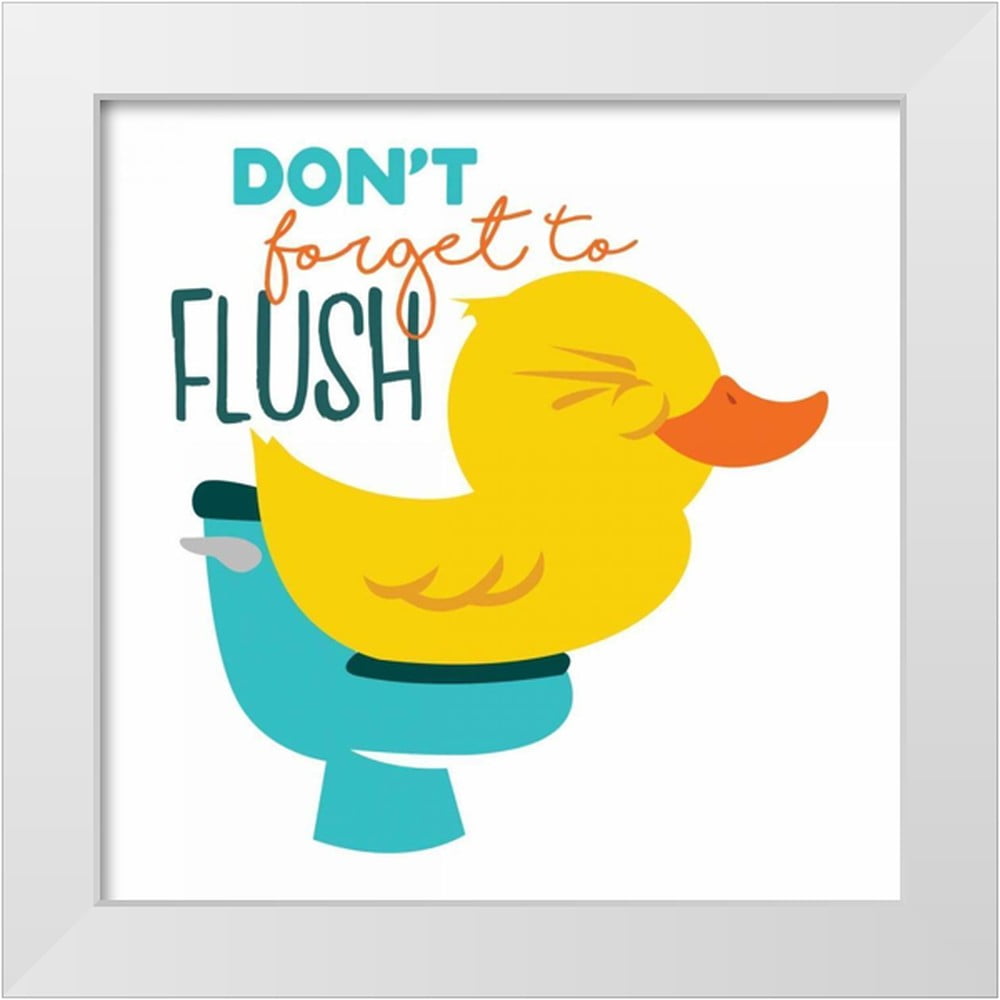 Grey, Jace 26x26 White Modern Wood Framed Museum Art Print Titled - Dont Forget Flush - Walmart.com