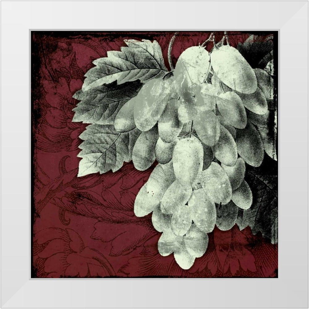 Grey, Jace 26x26 White Modern Wood Framed Museum Art Print Titled - Grapes - Walmart.com