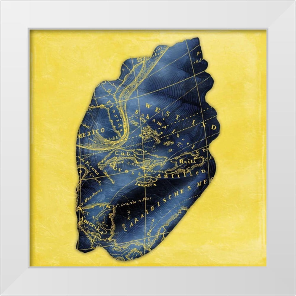 Grey, Jace 26x26 White Modern Wood Framed Museum Art Print Titled - Map ...