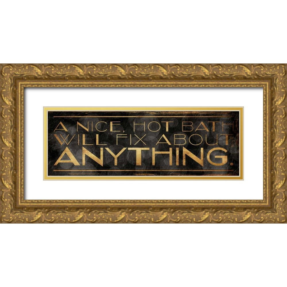 Grey, Jace 32x13 Gold Ornate Wood Framed with Double Matting Museum Art ...
