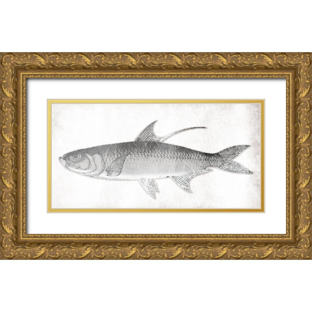 Grey, Jace 32x18 Gold Ornate Wood Framed with Double Matting Museum Art ...
