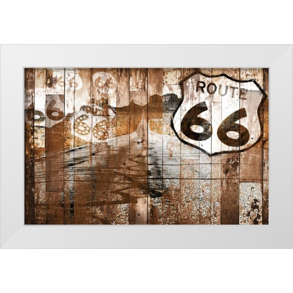 Grey, Jace 32x22 White Modern Wood Framed Museum Art Print Titled - Road To Route 66 Rust ...