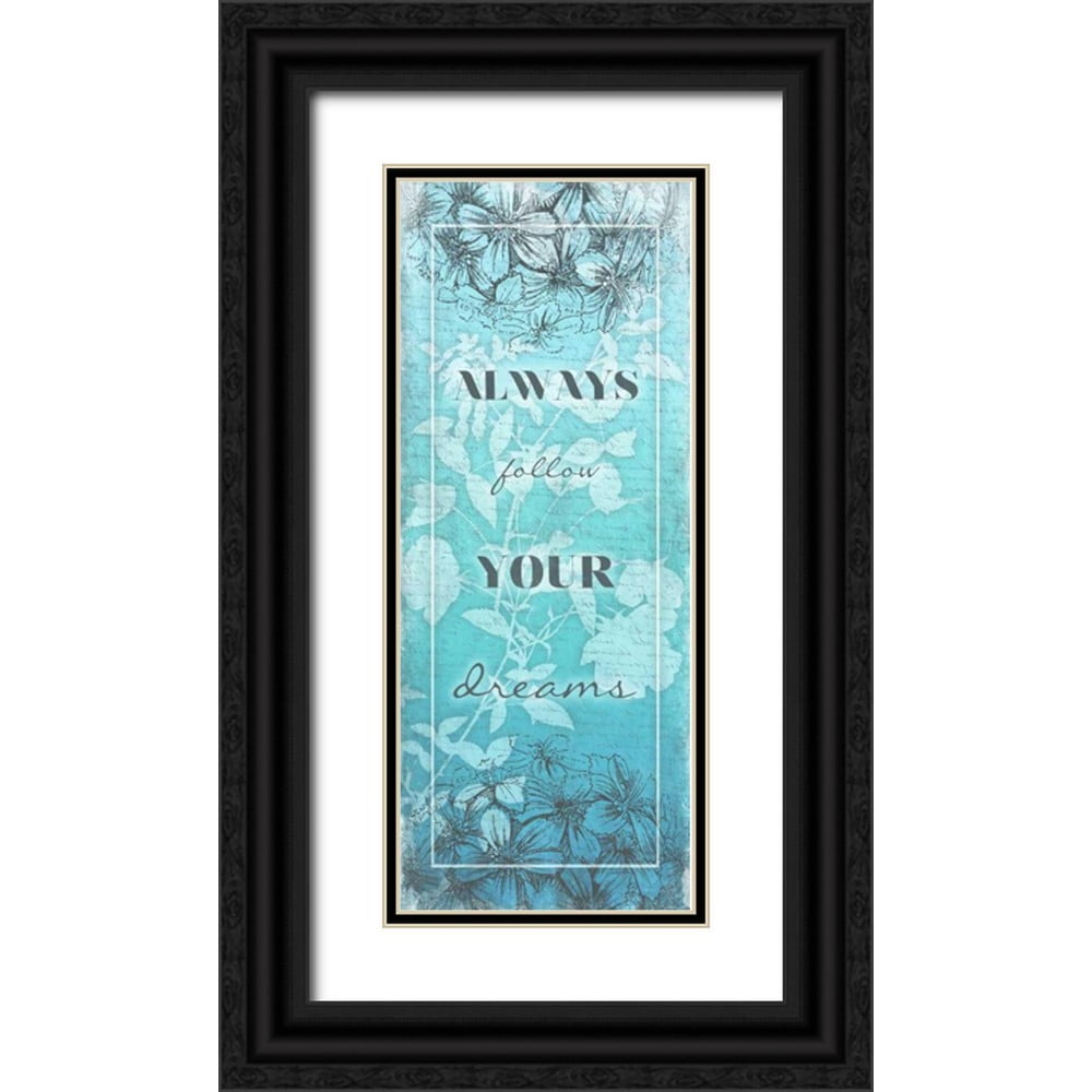 Grey, Jace 8x14 Black Ornate Wood Framed with Double Matting Museum Art ...