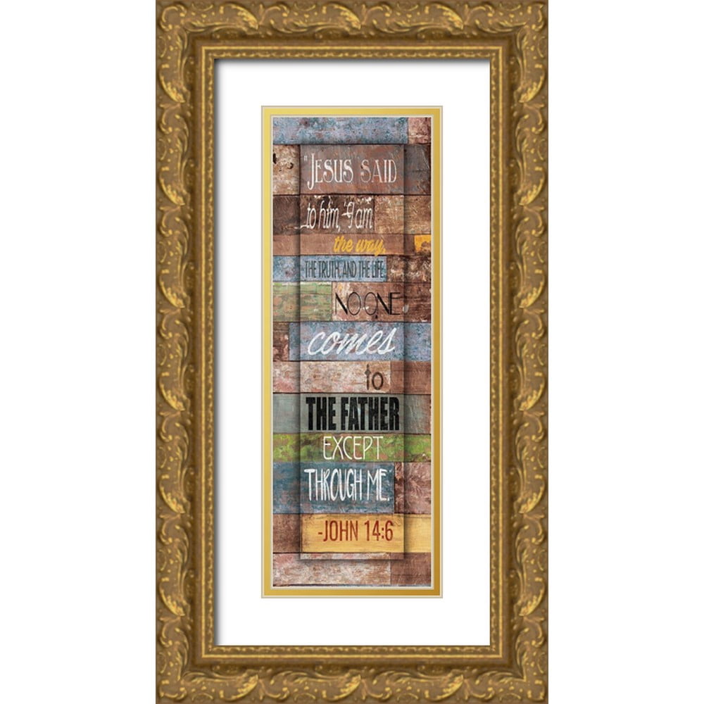 Grey, Jace 9x18 Gold Ornate Wood Framed with Double Matting Museum Art ...
