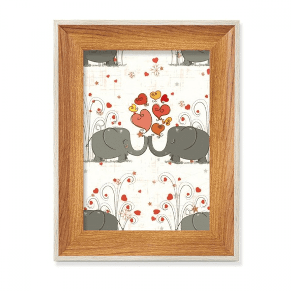 Grey Kissing Elephants Valentine's Day Desktop Wooden Photo Frame ...