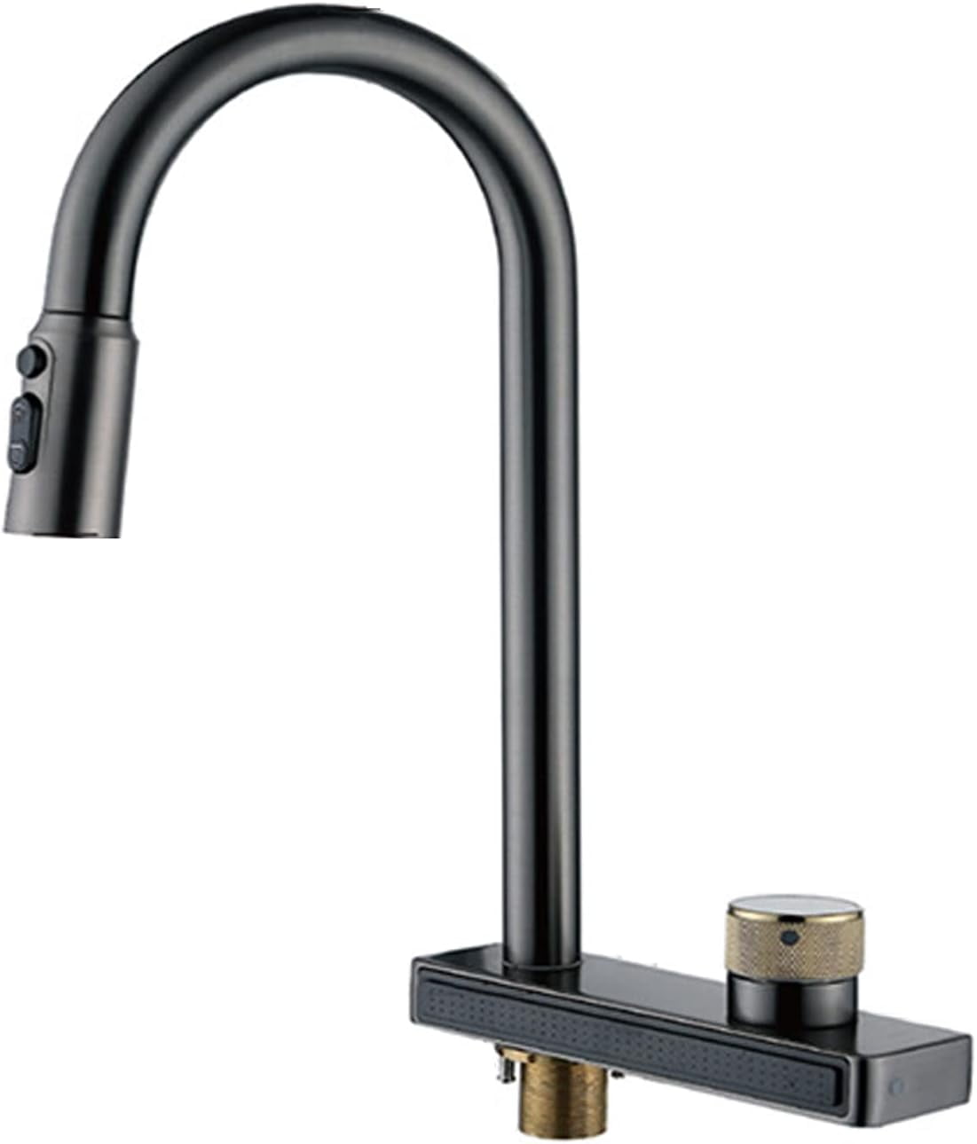 Grey Kitchen Faucet With Pull Down Sprayer, Modern Kitchen Sink Faucet ...