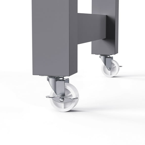 Grey Kitchen Island with Lockable Wheels | Stable Movement and ...