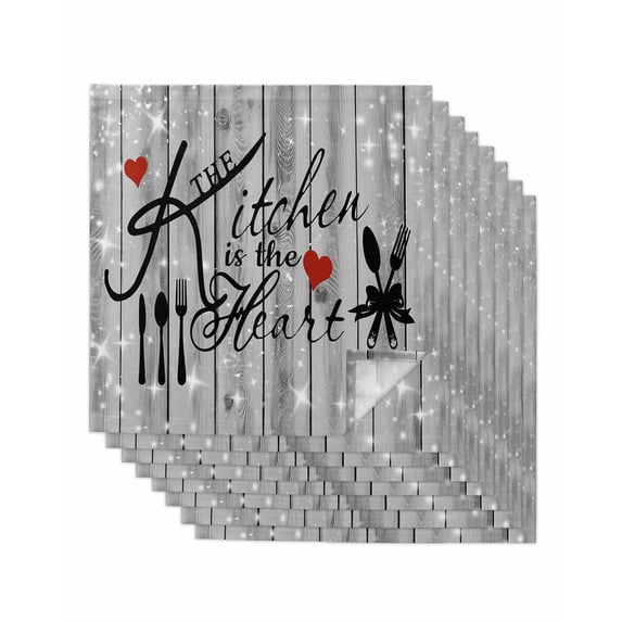 Grey Kitchen Knife Fork Cloth Napkins Set of 8 Reusable Dinner Napkins ...