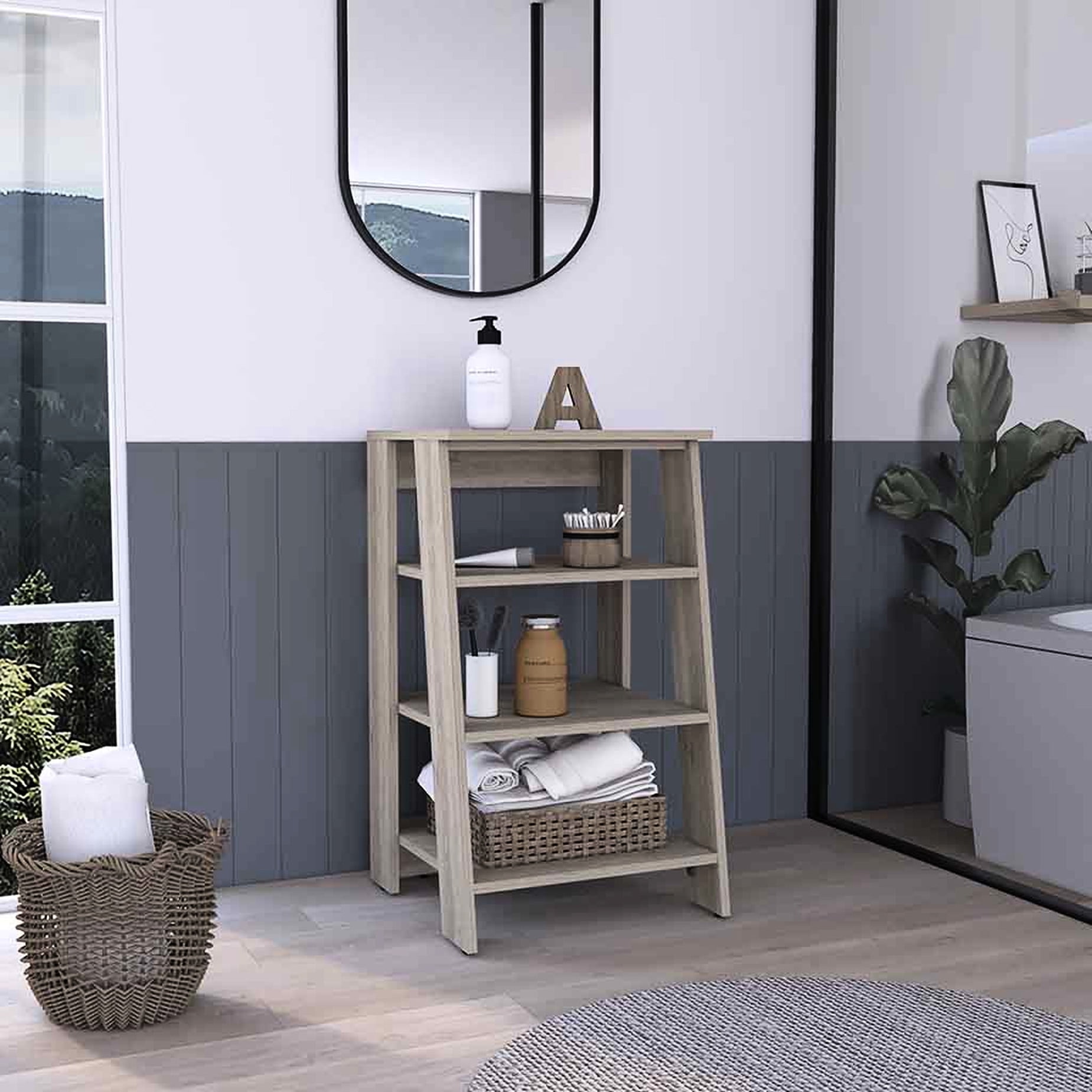 Grey Kitchen Linen Storage Cabinet | Freestanding Design | Engineered ...